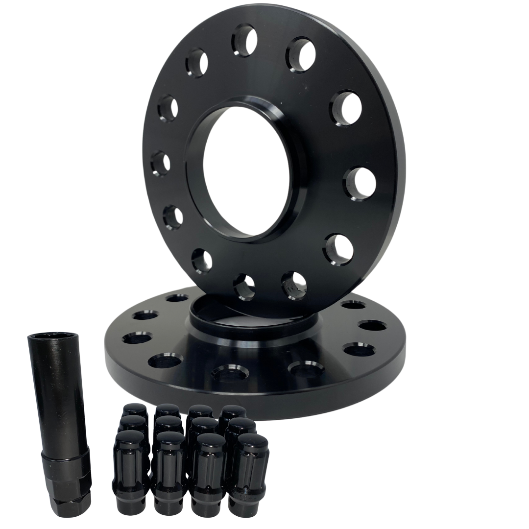 6x5.5 1/2" Chevy GMC Wheel Spacers Hub Centric +ET Black Lug Nuts 13m ...